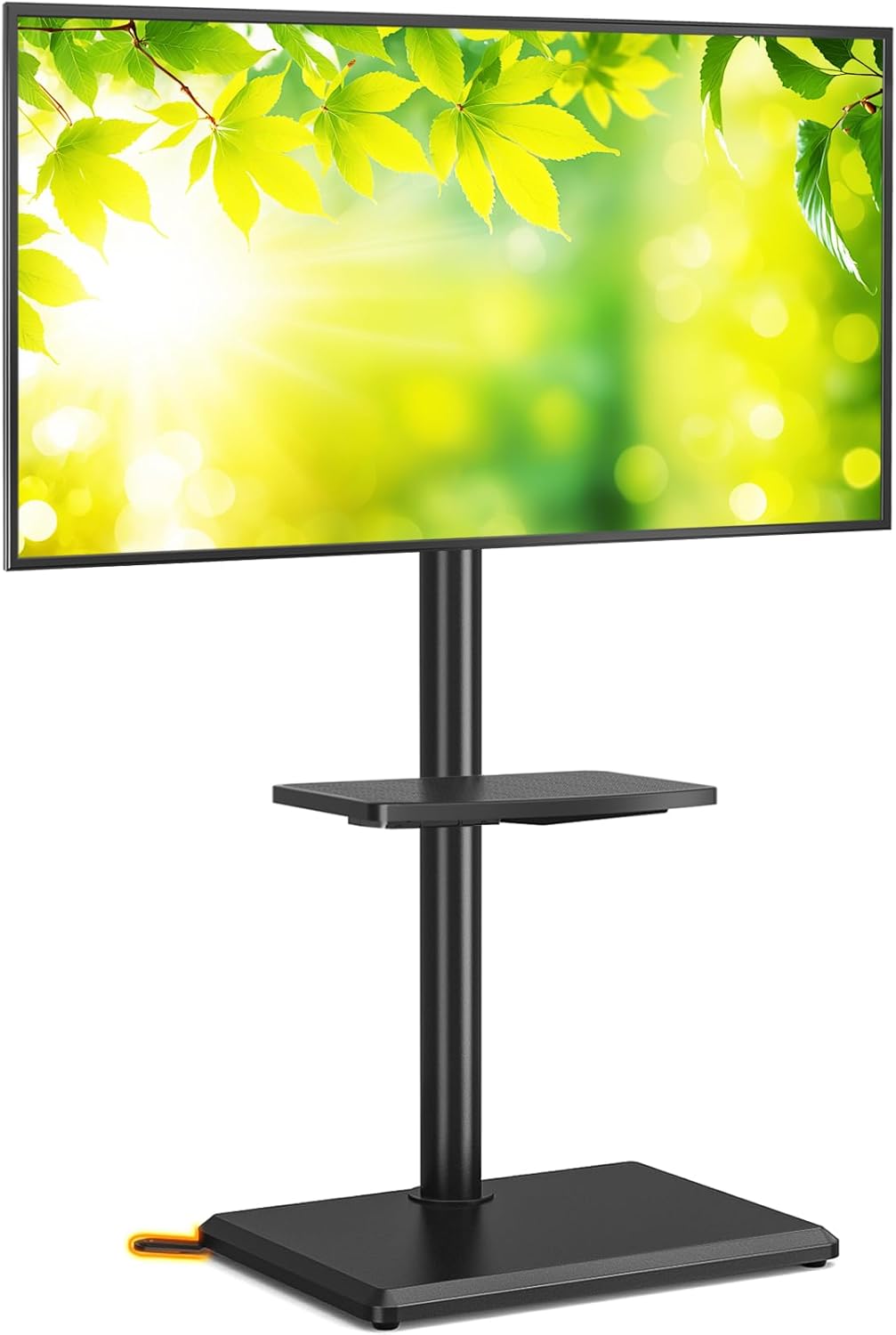 Height-Adjustable Swivel Floor TV Stand for 32-60 Inch TVs - Wood Base ...