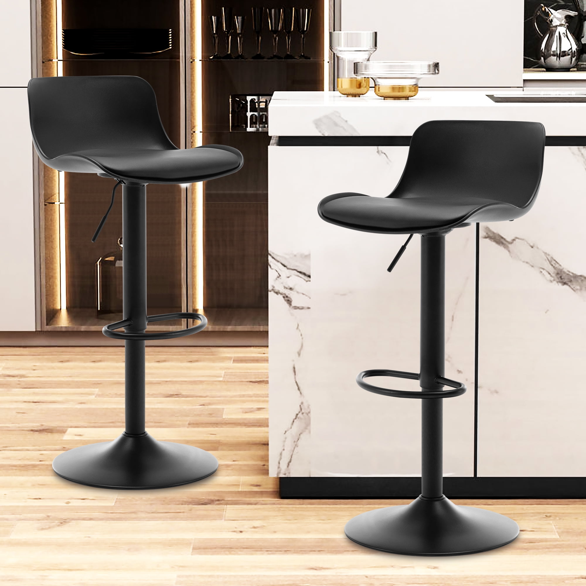 Adjustable Swivel Kitchen Bar Stools, High Chair, PP with PU Seat ...