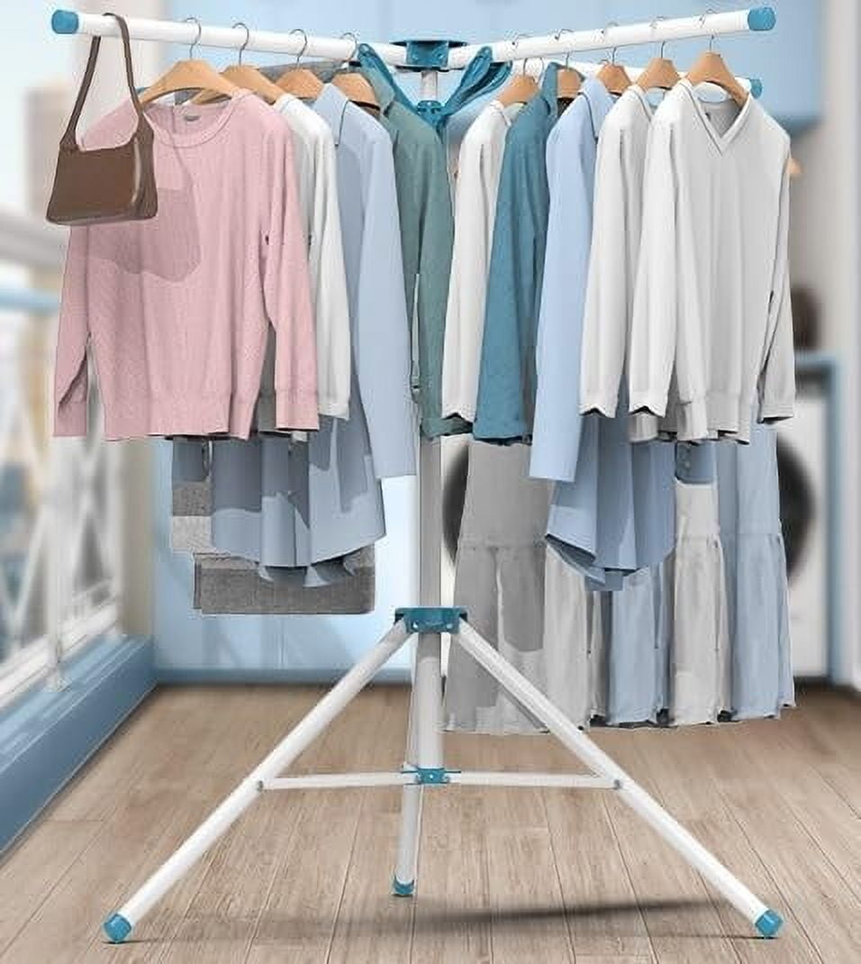 "Height-Adjustable Tripod Drying Rack - Foldable Indoor Clothes Drying ...