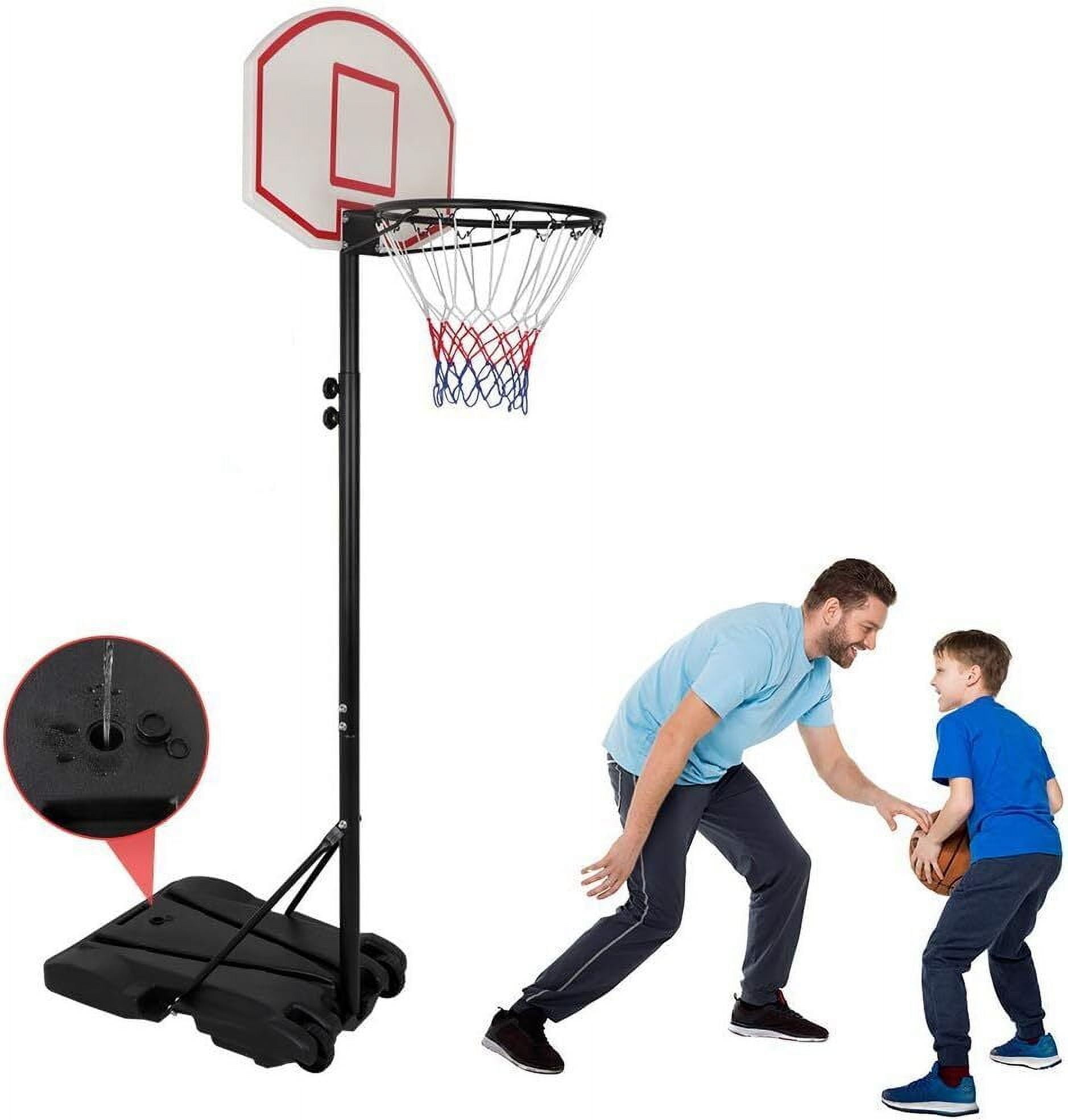 Height Adjustable Youth Kid Portable Basketball Hoop System w/ Wheels ...