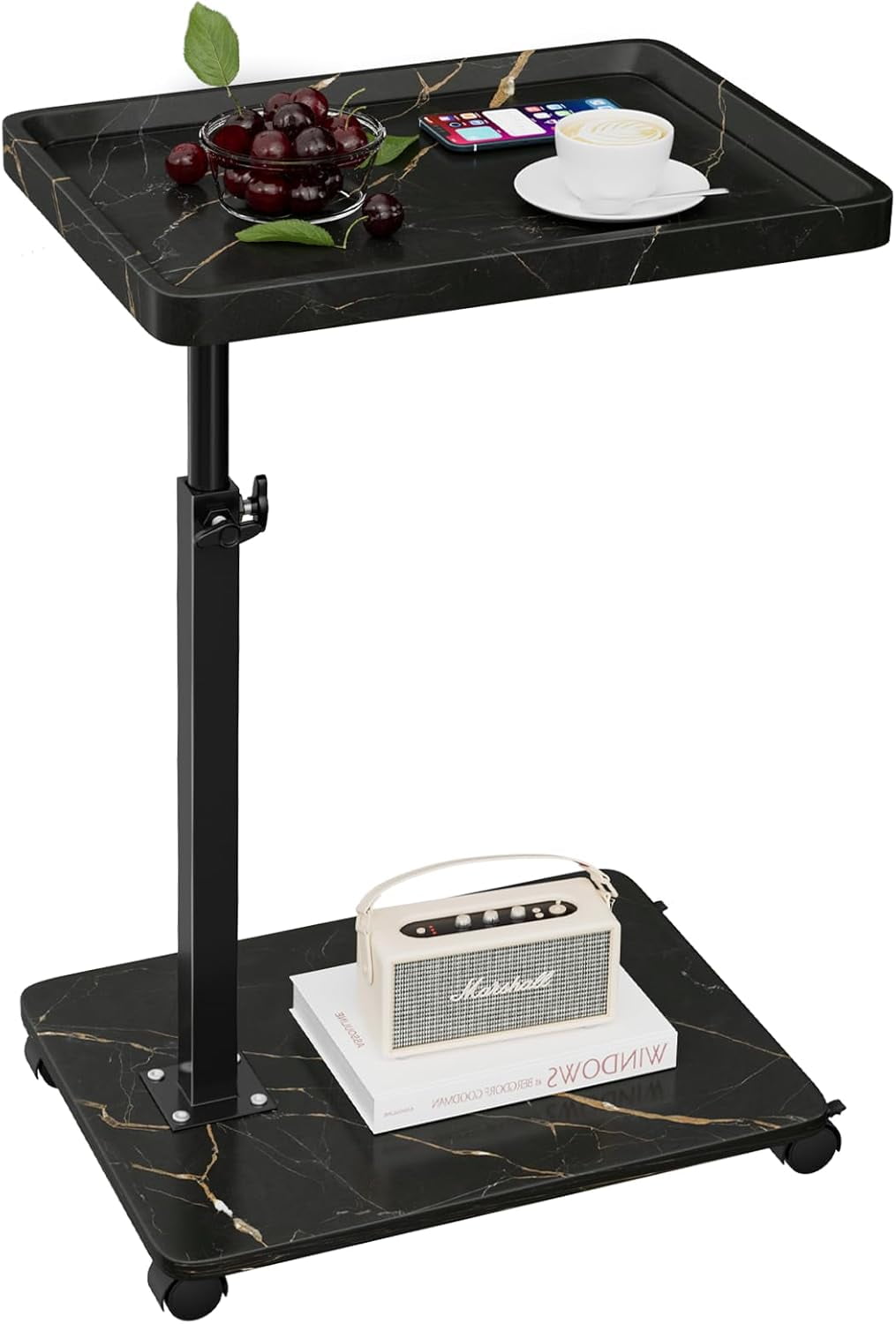 Height - Adjustable and Rotatable Side Table with Recessed Tray Design ...