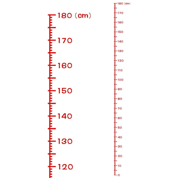 Height Chart Ruler 180cm Metric System with Transfer Film, Red ...