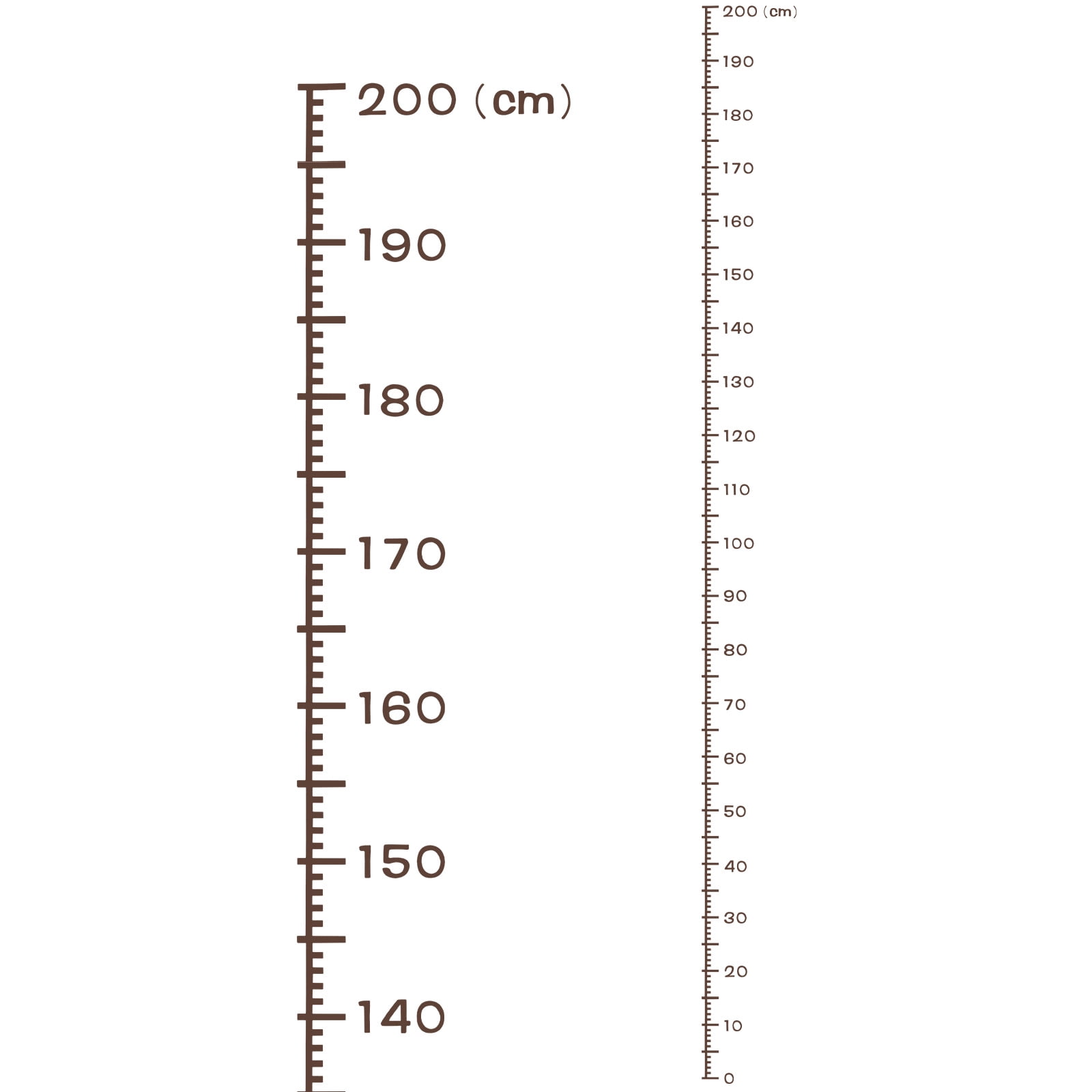Height Chart Ruler 200cm Metric System PVC with Transfer Film, Brown ...