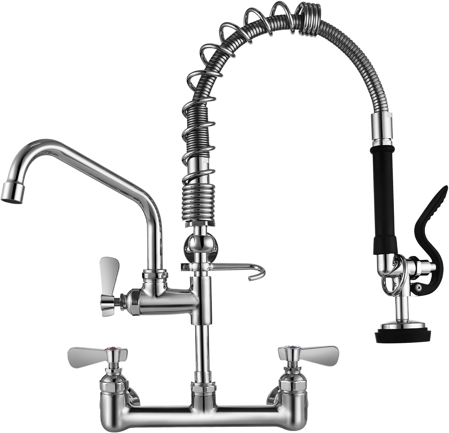Height Commercial Faucet Wall Mount with Sprayer Adjustable Center ...
