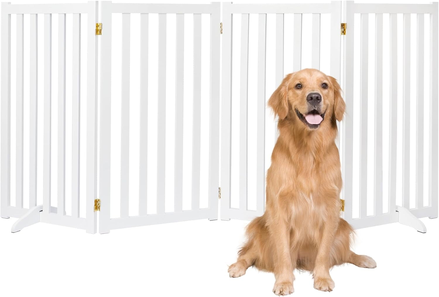 Height Extra Tall Freestanding Pet Gate Solid Wood Folding Fence Wooden ...