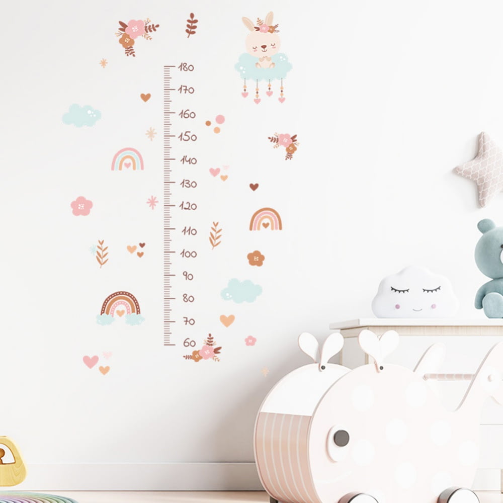 Height Growth Chart Wall Sticker Self-Adhesive Children Living Baby Room Decoration Cartoon Wall ...