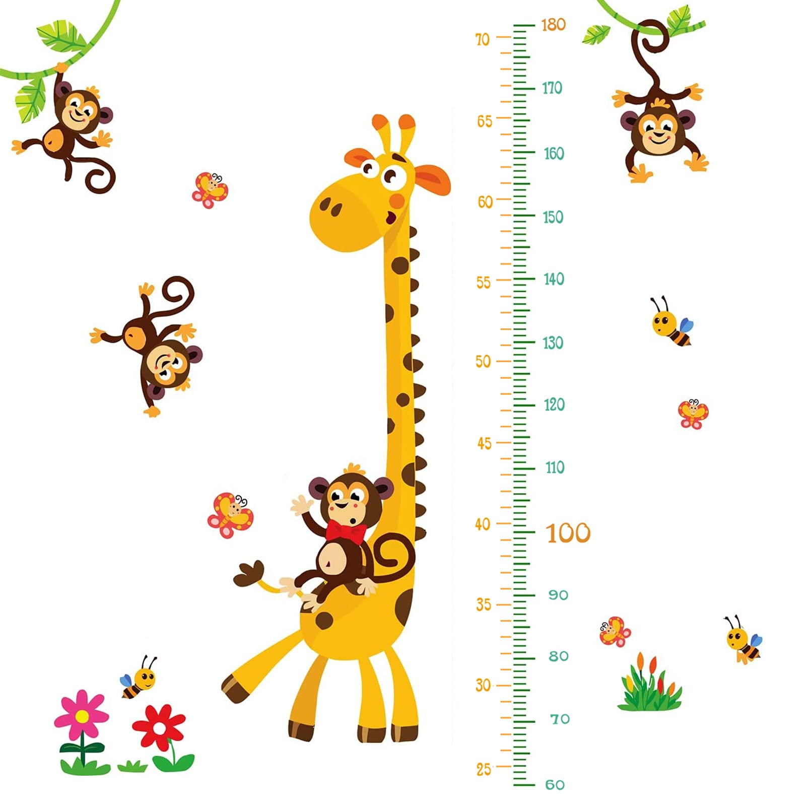 Height Measurement Growth Chart Stickers-Laoyello Cute Cartoon Giraffe ...
