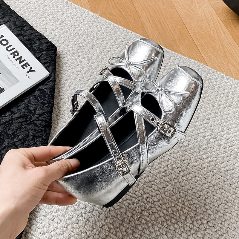 Height-increasing Mary Jane shoes 2026 new vintage square-toed ballet ...