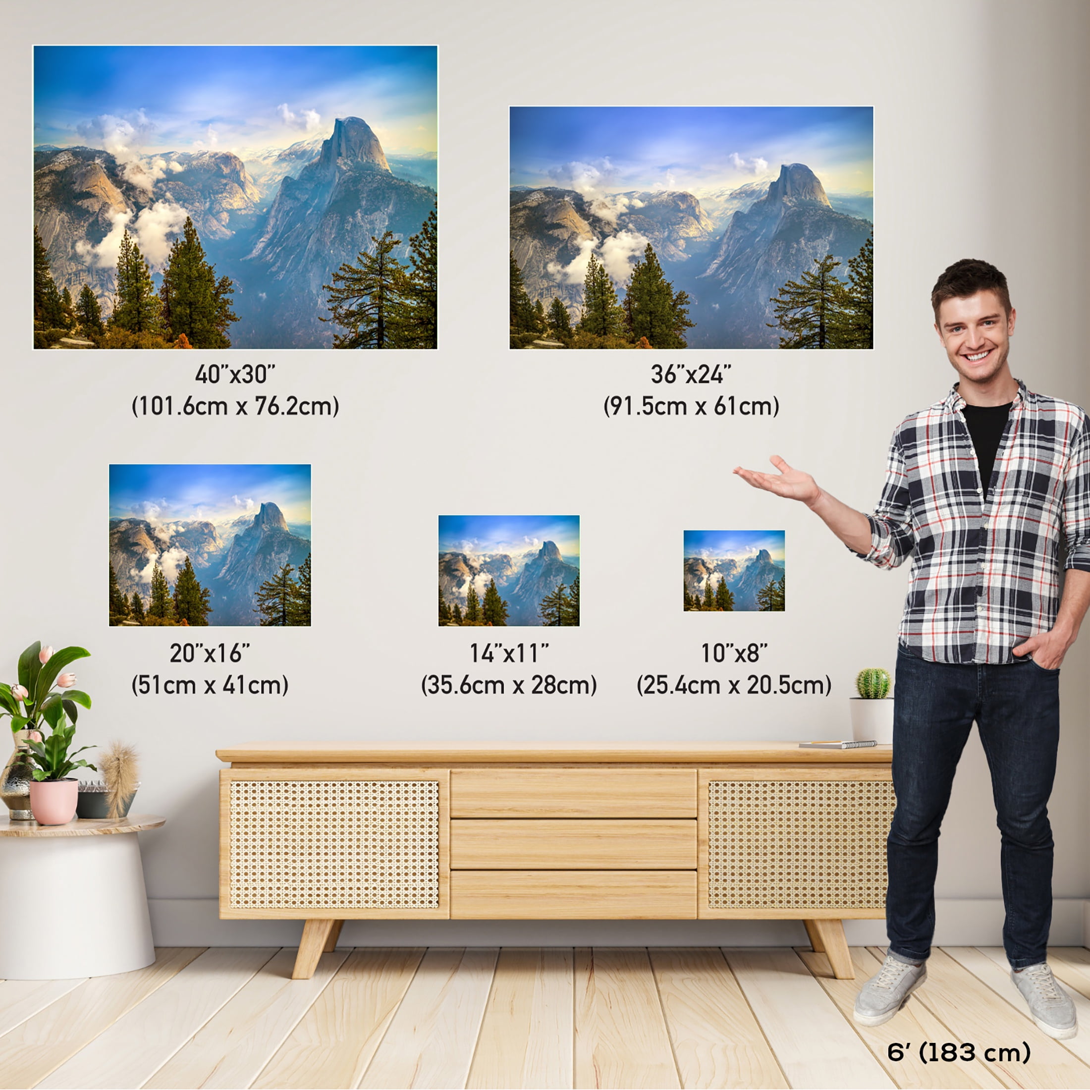 Heights of Wonder: Half Dome Yosemite National Park Print Wall Art Canvas/Metal/Aluminum/Acrylic ...