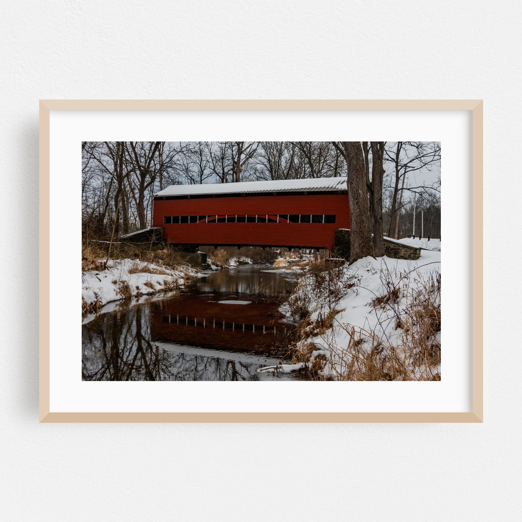 The Heikes Covered Bridge in Winter - York Springs Pennsylvania ...