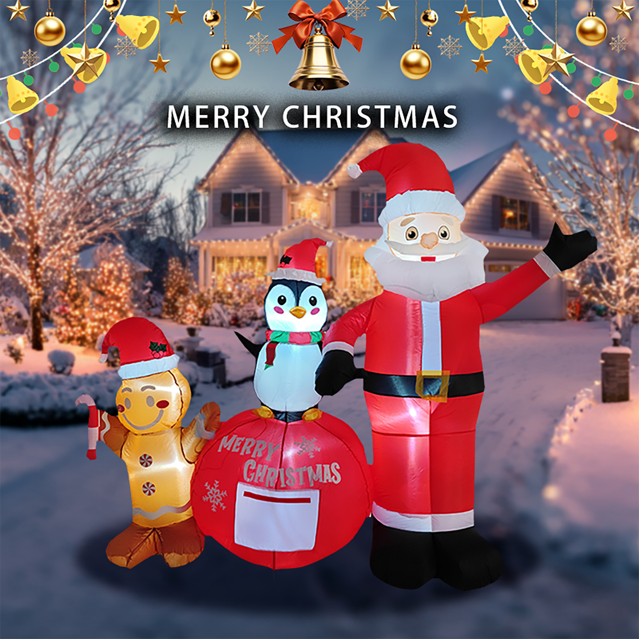 Heiko 7.2FT Christmas Inflatables Blow Up Molds Yard Decorations Build ...