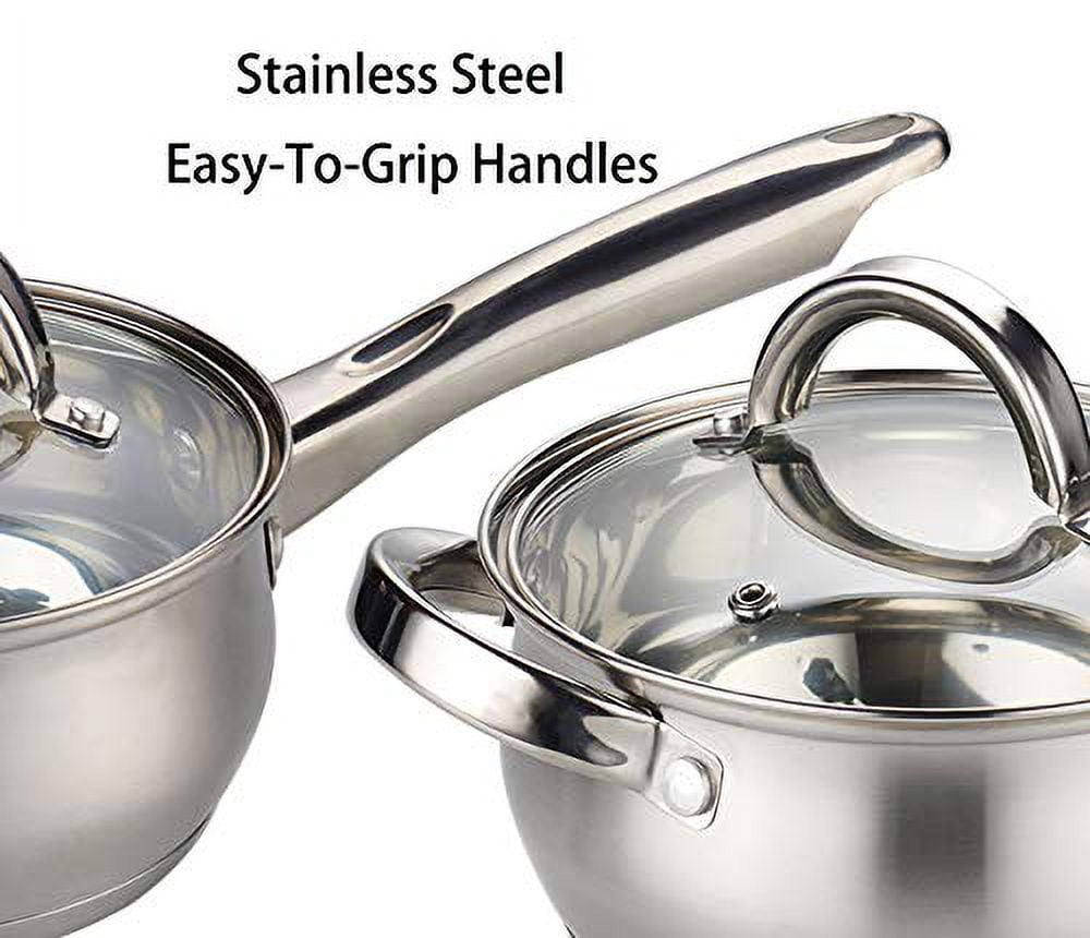 Heim Concept Cookware Set W-001 12-Piece Stainless Steel Pots and Pans ...