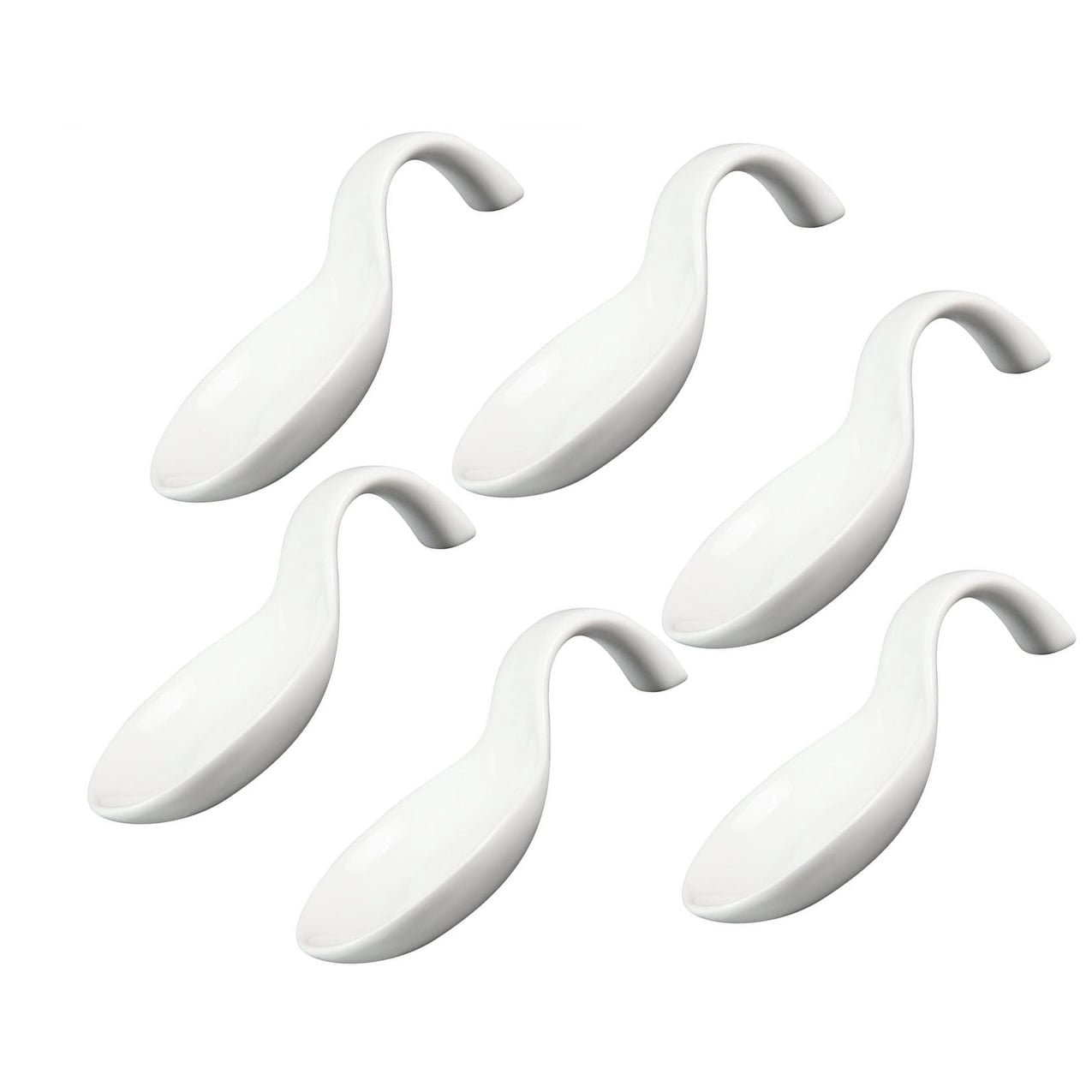 Heim Concept White Porcelain Appetizer / Tasting Spoons - Set of 6 ...