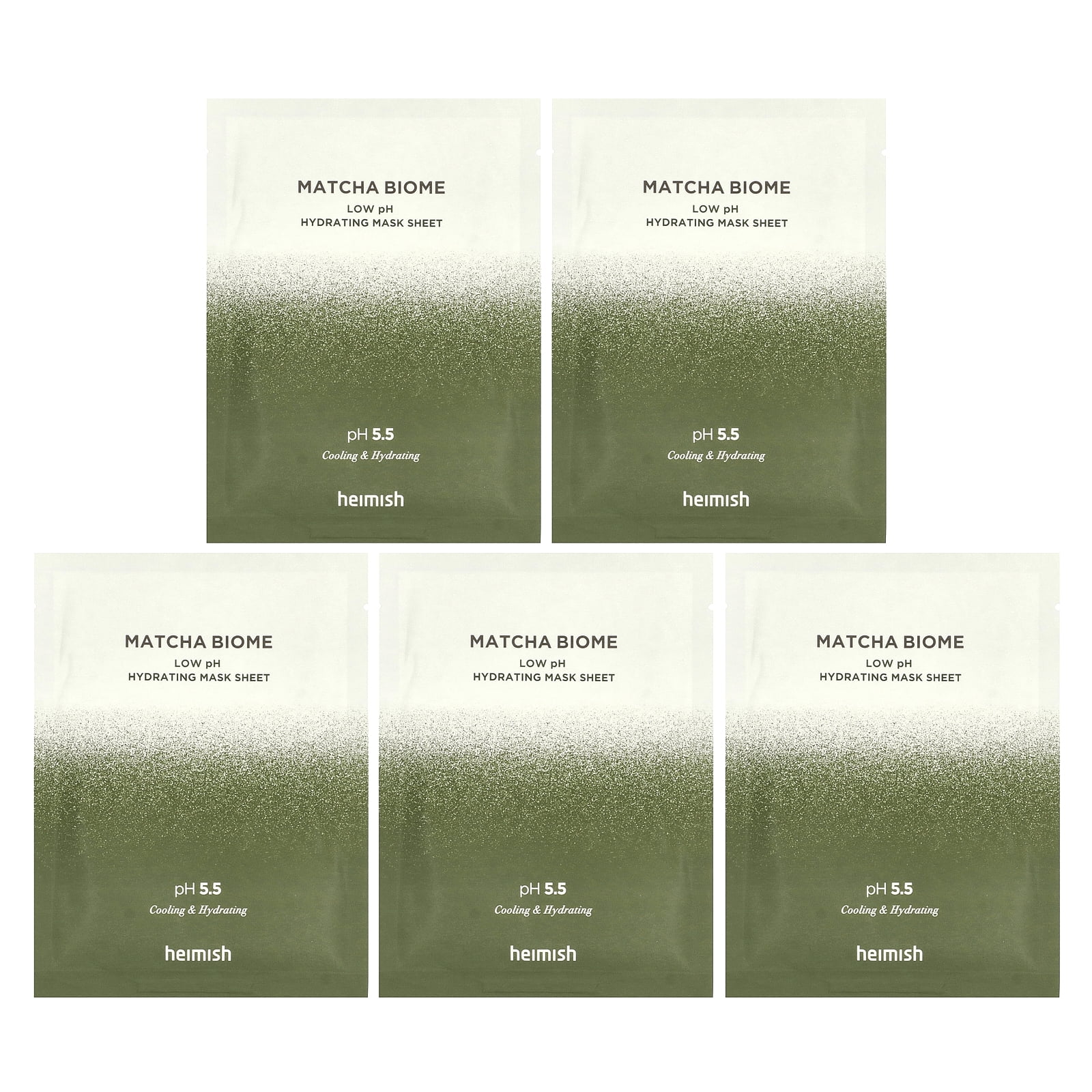 Heimish Matcha Biome, Low pH Hydrating Beauty Mask Sheet, 5 Sheets, 30 ...