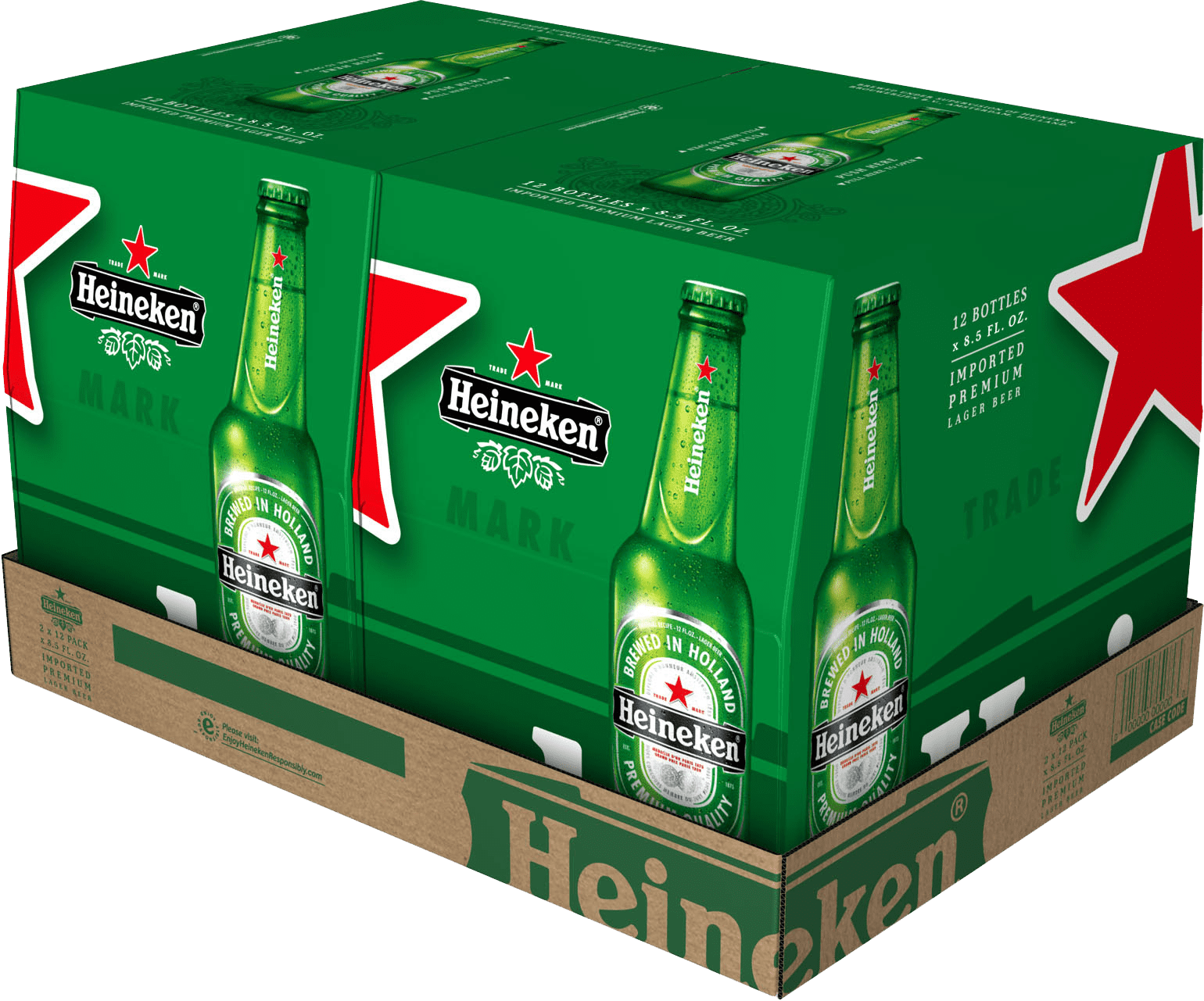 Heineken, Lager Beer, 12 Pack, 8.5 oz, 5% ABV, Shelf Stable, Glass ...