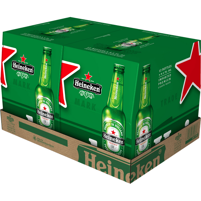 Heineken, Lager Beer, 12 Pack, 8.5 oz, 5% ABV, Shelf Stable, Glass ...