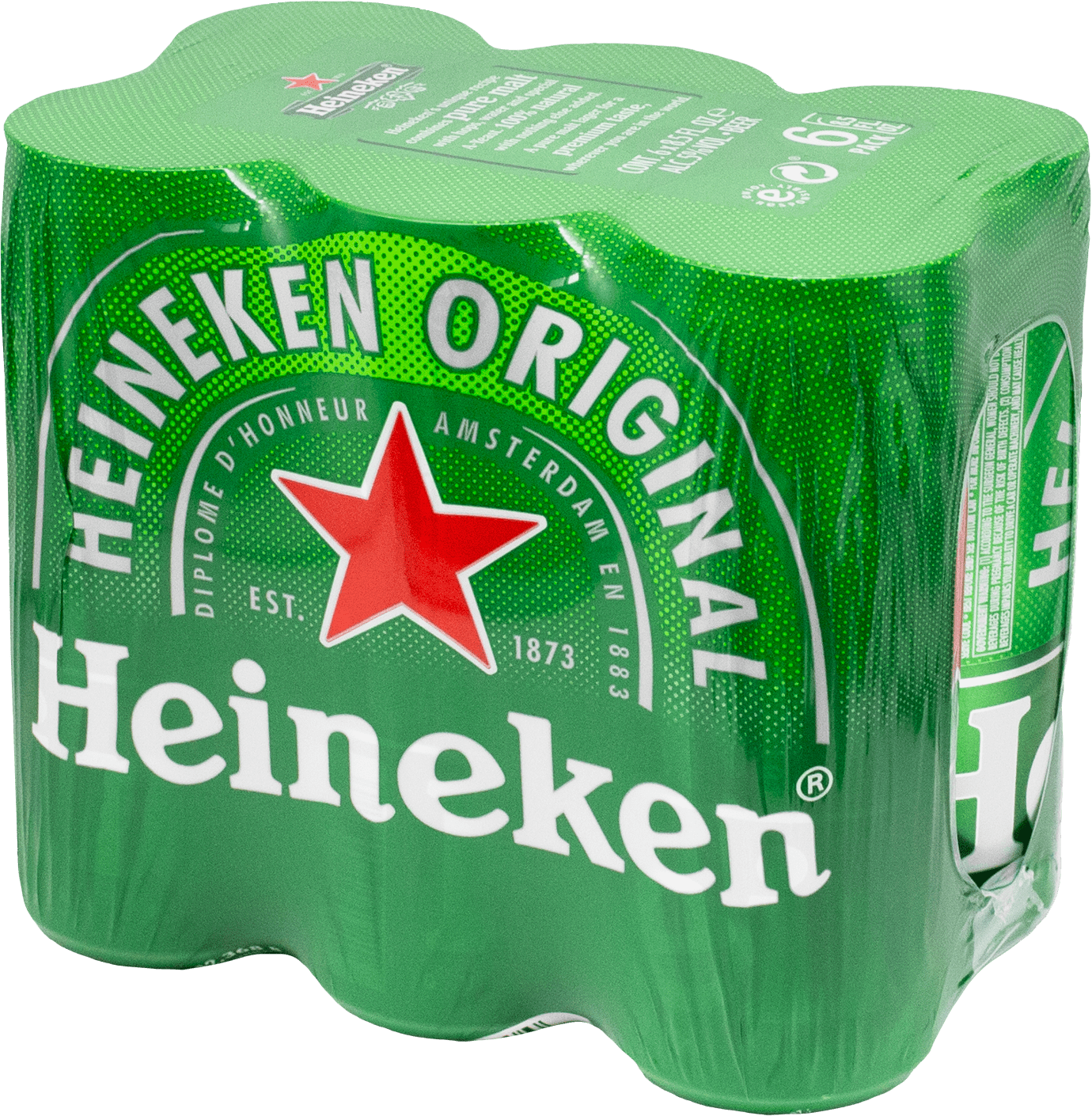 Heineken Lager Imported Beer Can, 6 Pack, 12oz, 5% ABV, Shelf Stable ...