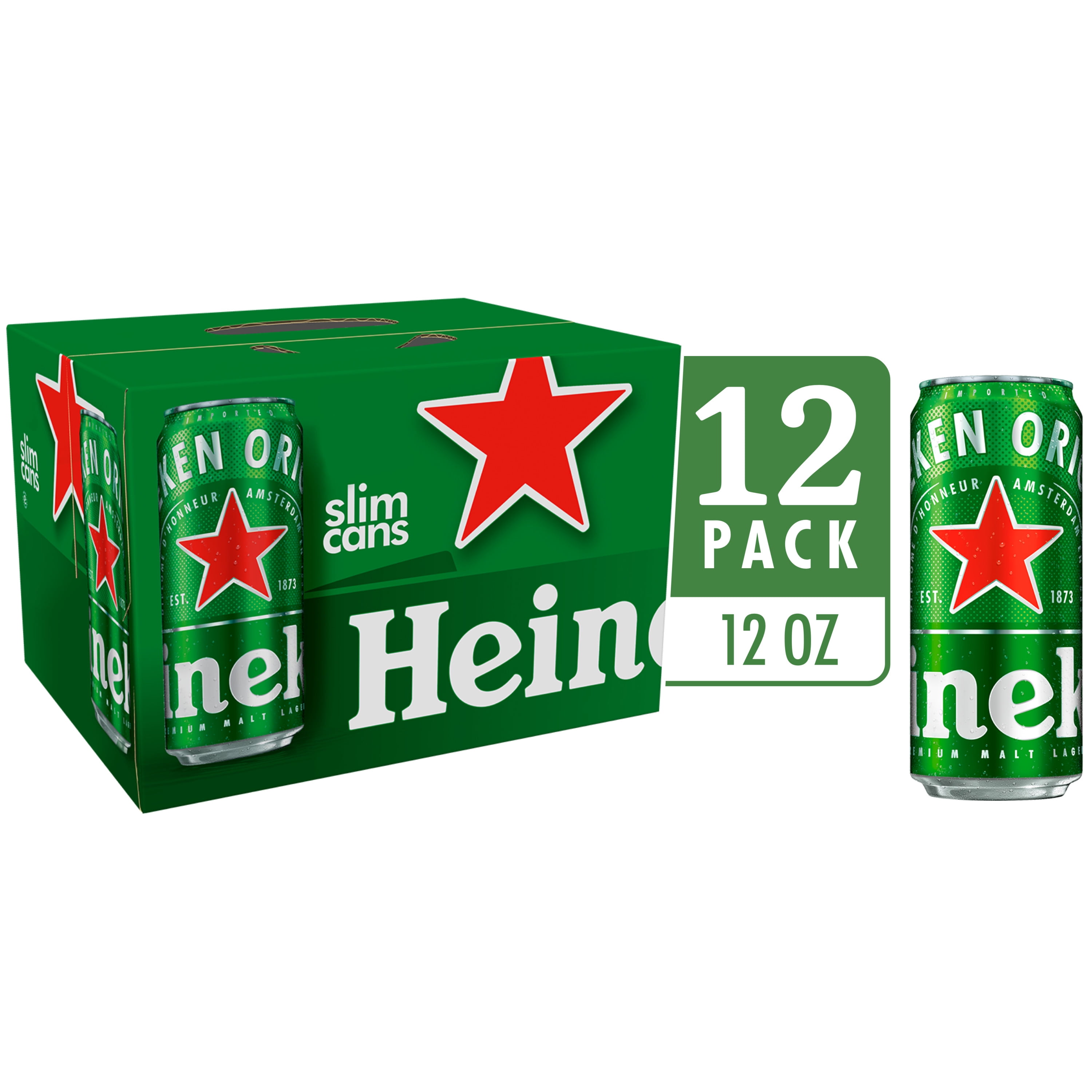 Heineken Original Lager Beer, 12 Pack, 12 fl oz Cans - Walmart.com