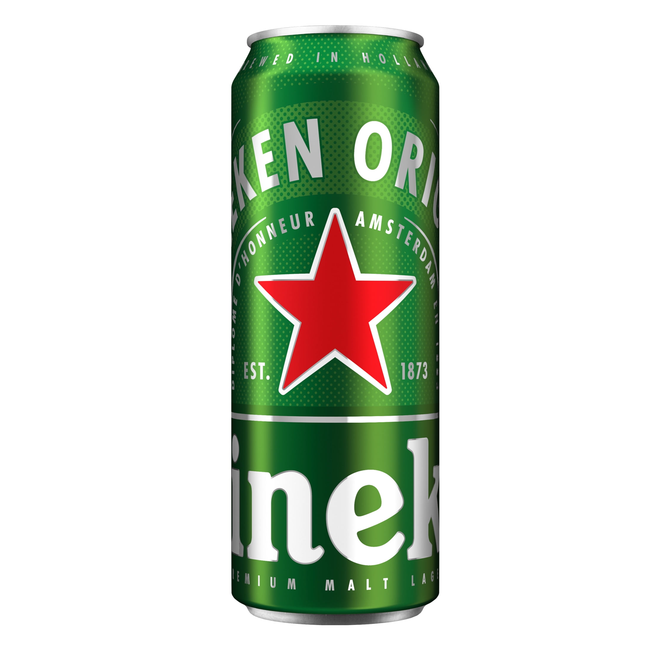 Heineken Original Netherlands Lager Import Beer, Single 24 fl oz Can, 5 ...