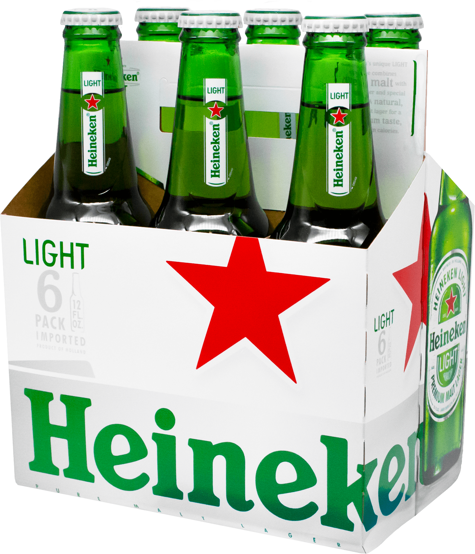 Heineken Premium Light Beer, 6 Pack, 12oz, 3.3% ABV, Imported, Shelf ...