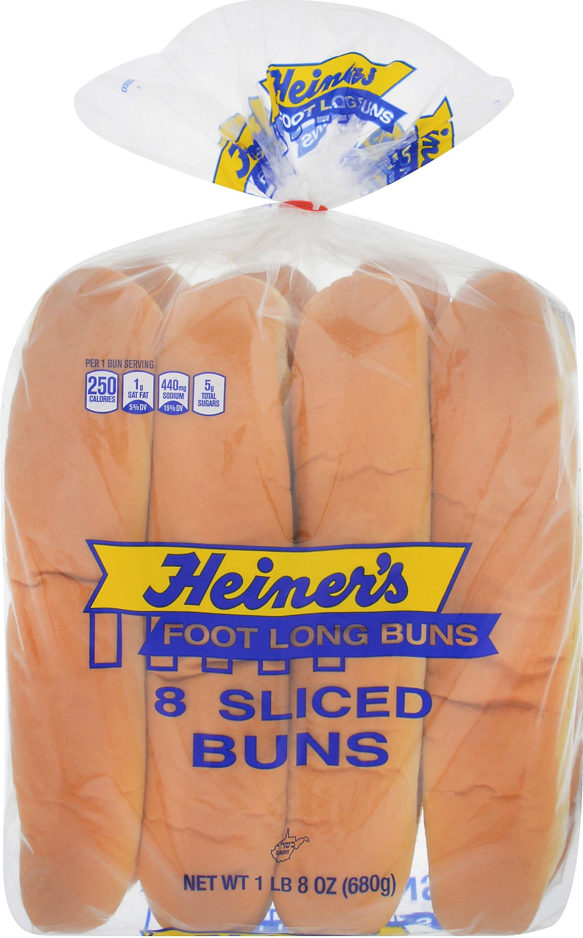 Heiner's Foot Long Sliced Buns, 8 count, 24 oz - Walmart.com