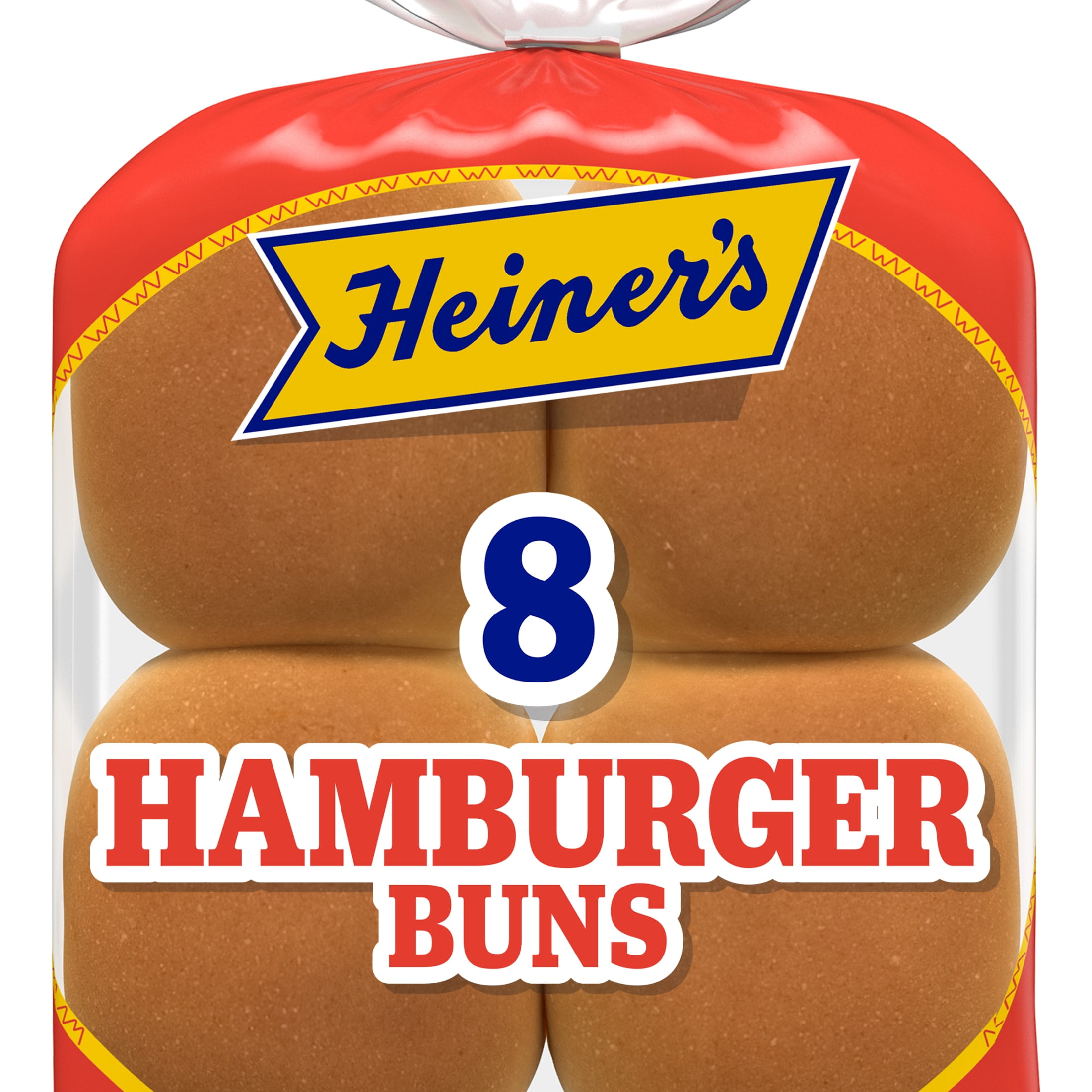 Heiner's White Hamburger Buns, 8 count, Hamburger Buns, 14 oz Bag ...