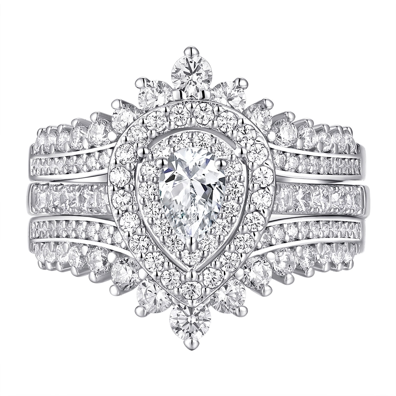 Newshe Jewellery Wedding Rings Set AAAAA Cz Rings for Women Engagement ...