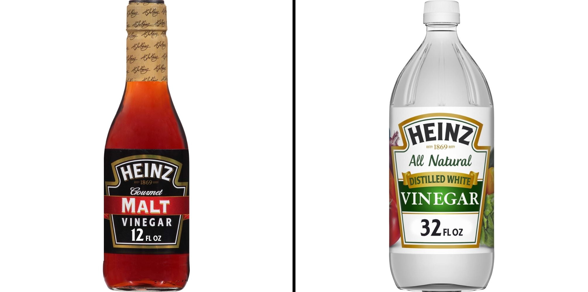 Heinz All Natural Distilled White Vinegar 32 fl oz & Heinz Gourmet Malt ...