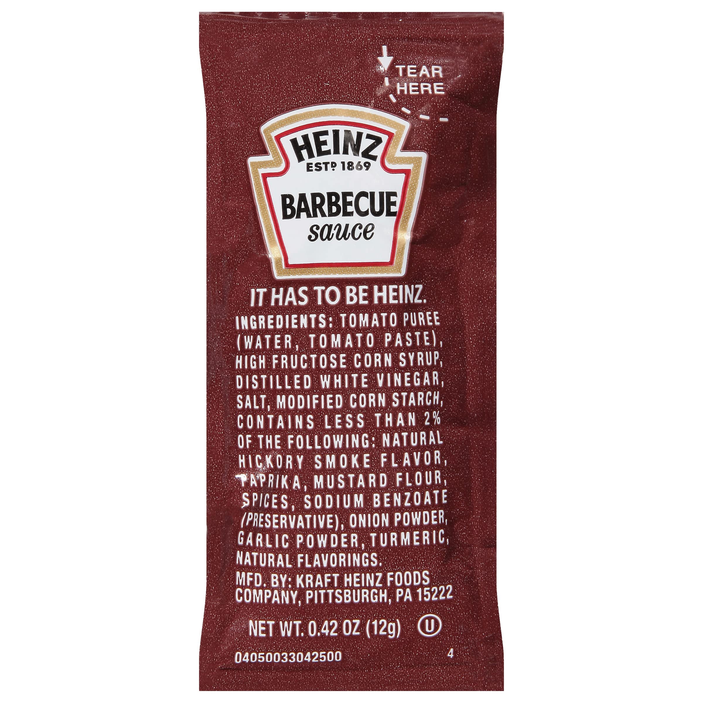 Heinz BBQ Sauce Single CI30 Serve Packet (0.4 oz Packets, Pack of 200 ...
