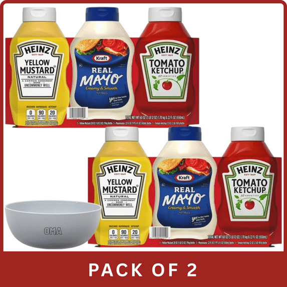Heinz Classic Pack Condiments (3-Pack)-2pk, With Olive White Bowl By ...