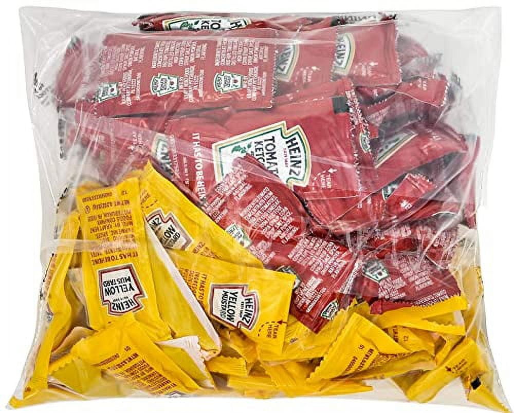 Heinz Condiment Packets Ketchup and Mustard (100 Total; 50 Each Flavor ...