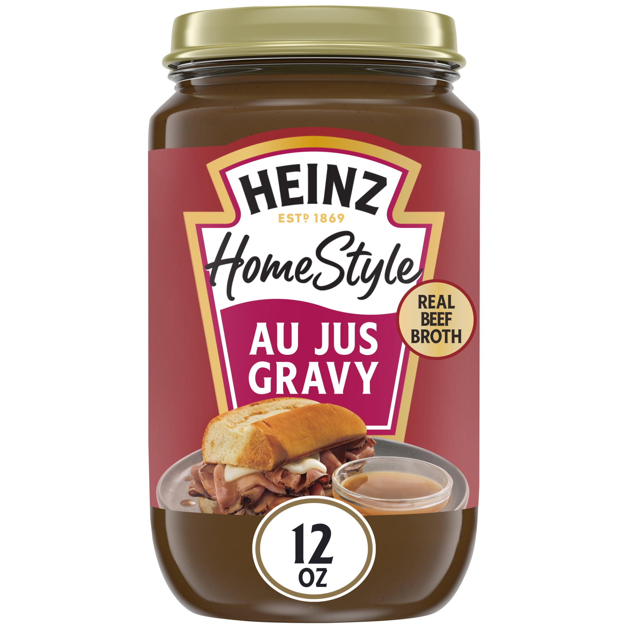 Heinz HomeStyle Savory Beef Roast Au Jus Gravy, 12 oz Jar - Walmart.com