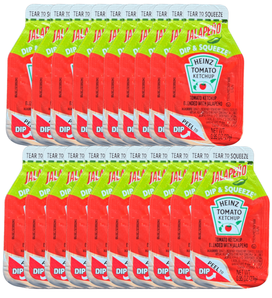 Heinz Jalapeno Ketchup Single Serve Dip and Squeeze Packets, 0.95 oz, Pack of 20, Kosher ...