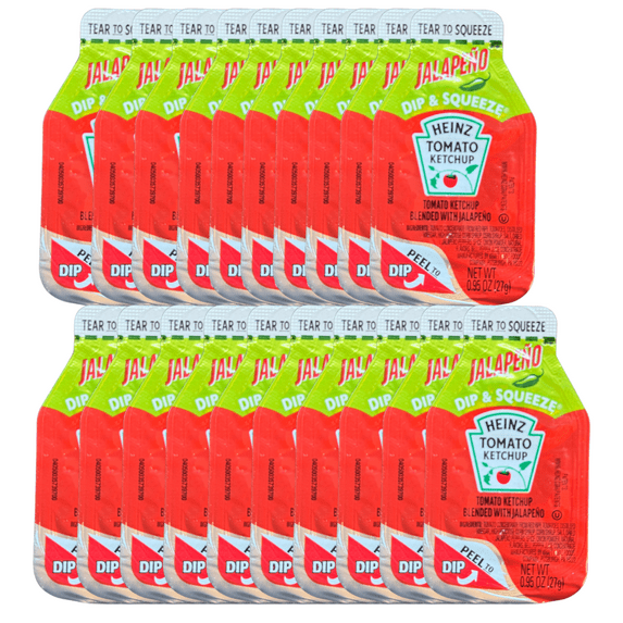 Heinz Jalapeno Ketchup Single Serve Dip and Squeeze Packets, 0.95 oz ...