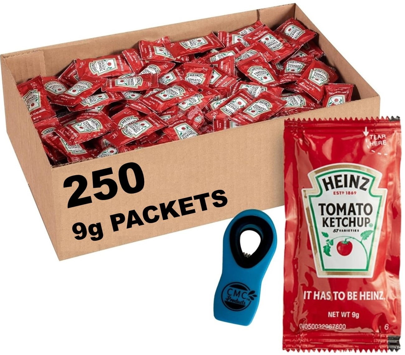 Heinz Single Serve Tomato Ketchup Packets (9g) – 250 Count with CMC ...