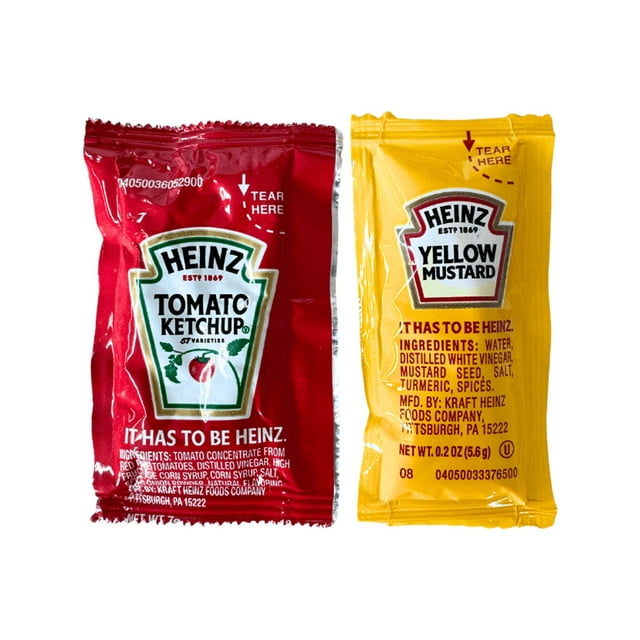 Heinz Ketchup Packets and Heinz Mustard Packets 20 Each Kosher ...