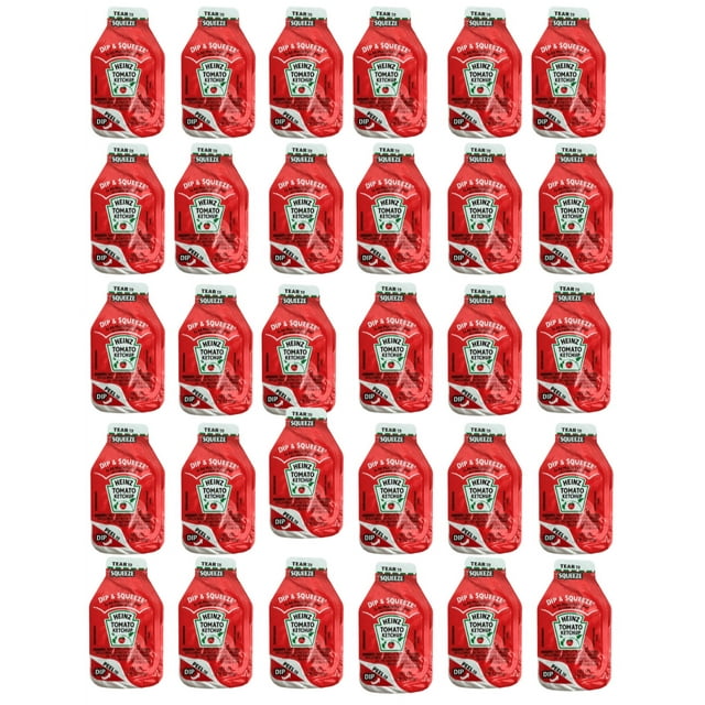 Heinz Ketchup Single Serve Dip and Squeeze Packets, 0.95 oz, Pack of 30 ...