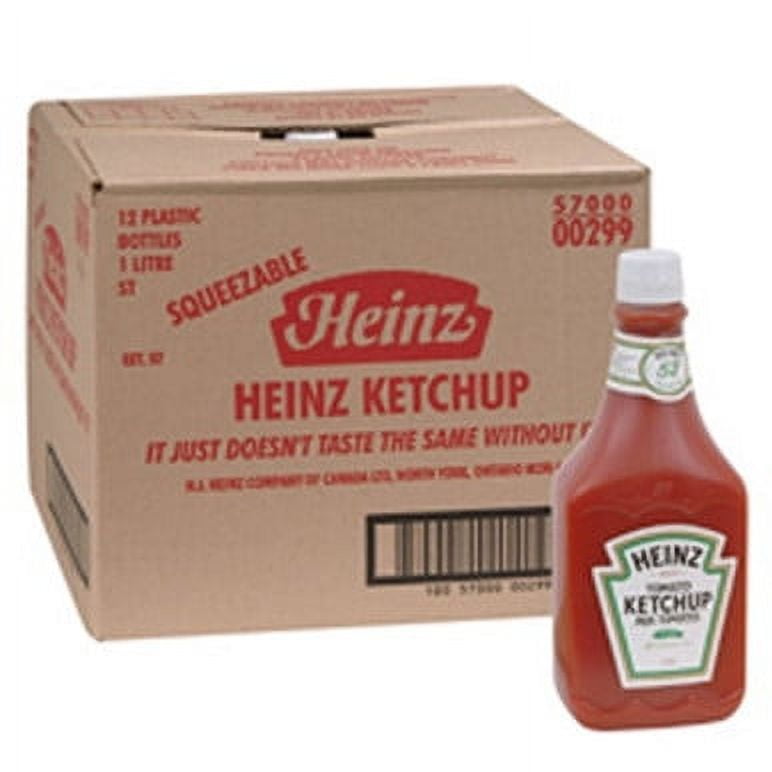 Heinz Ketchup, Squeeze Bottle | 1L/Unit, 12 Units/Case - Walmart.com