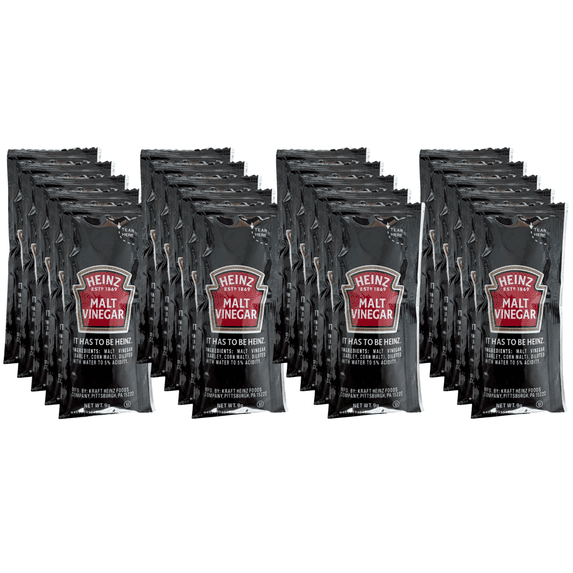Heinz Malt Vinegar Single Serve Packets, 9g Portion Control, Kosher ...