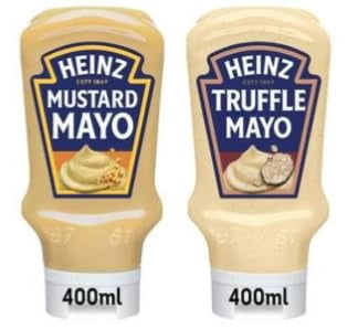 Heinz Mayonnaise 2 Pack - 1 x Mustard Mayo and 1 x Truffle Mayo, 400ml ...
