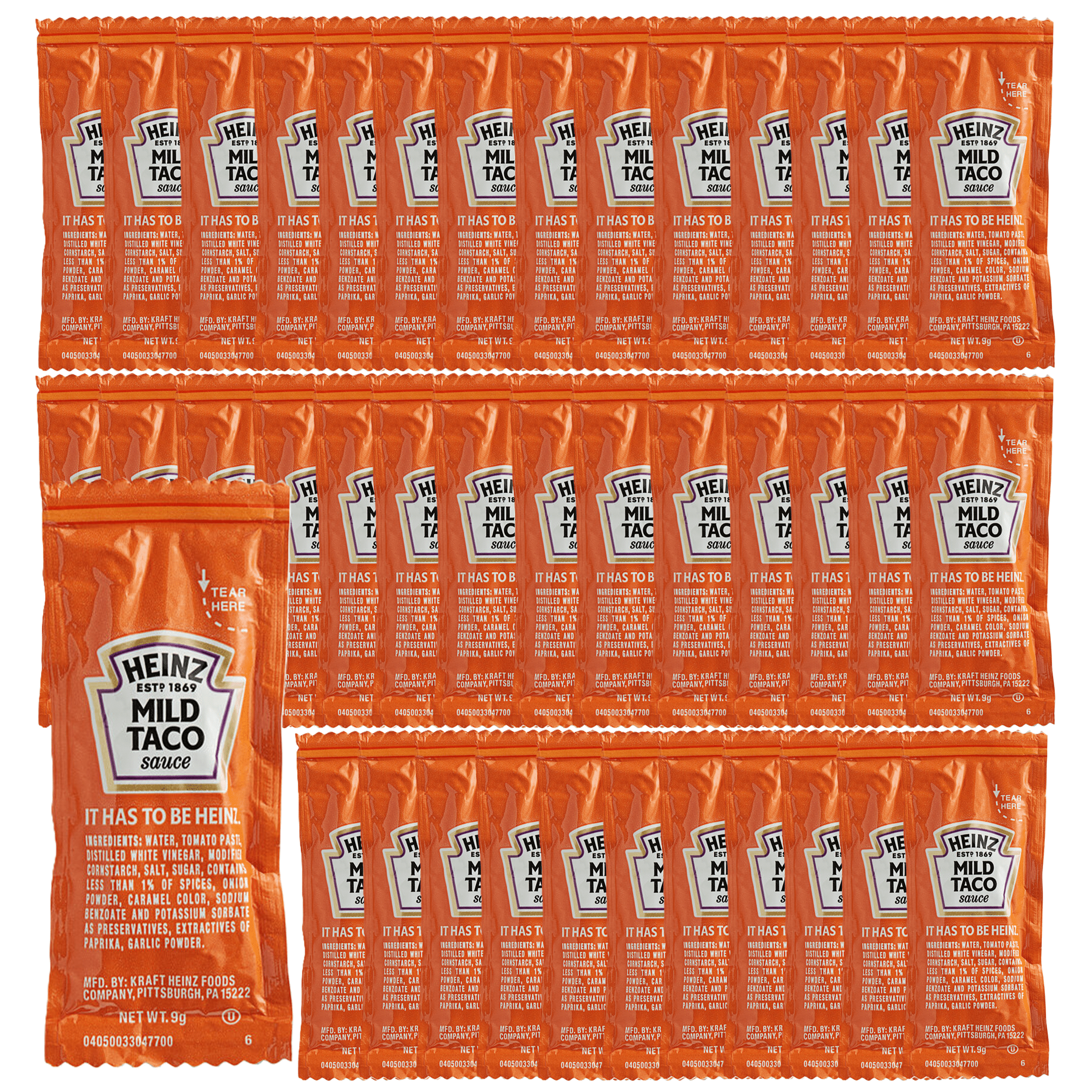 Heinz Mild Taco Sauce Portion Packets, 9g Each (40 Count) – Perfect for ...