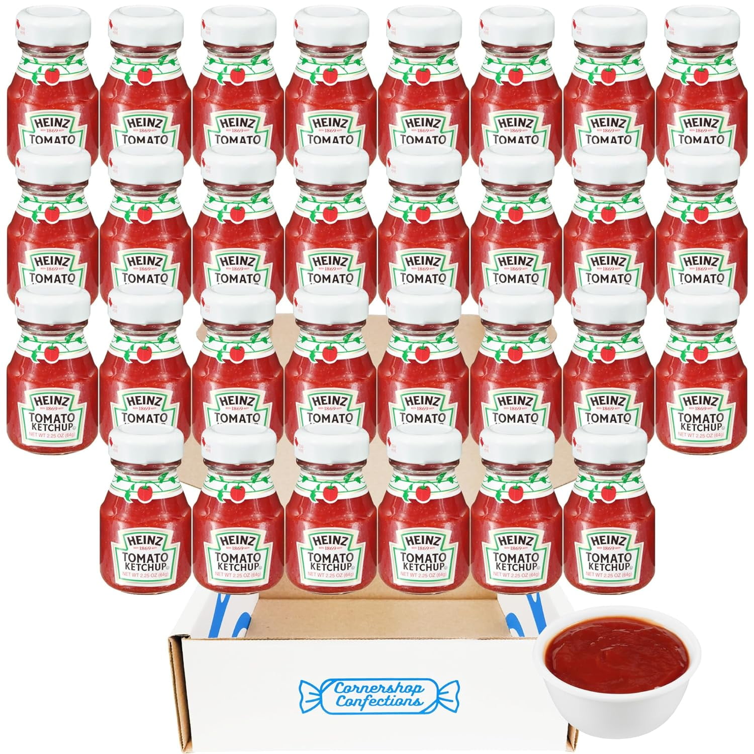 Heinz Mini Ketchup Bulk Pack - 30 2.25 Ounce Glass Roomservice Bottles ...
