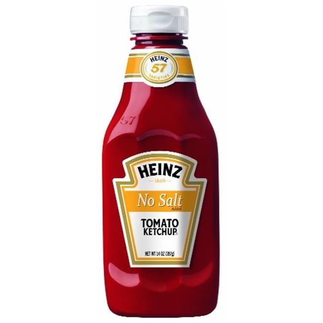 Heinz No Sodium Ketchup, 14.25 Oz - Less Sodium, Great Tomato Taste ...