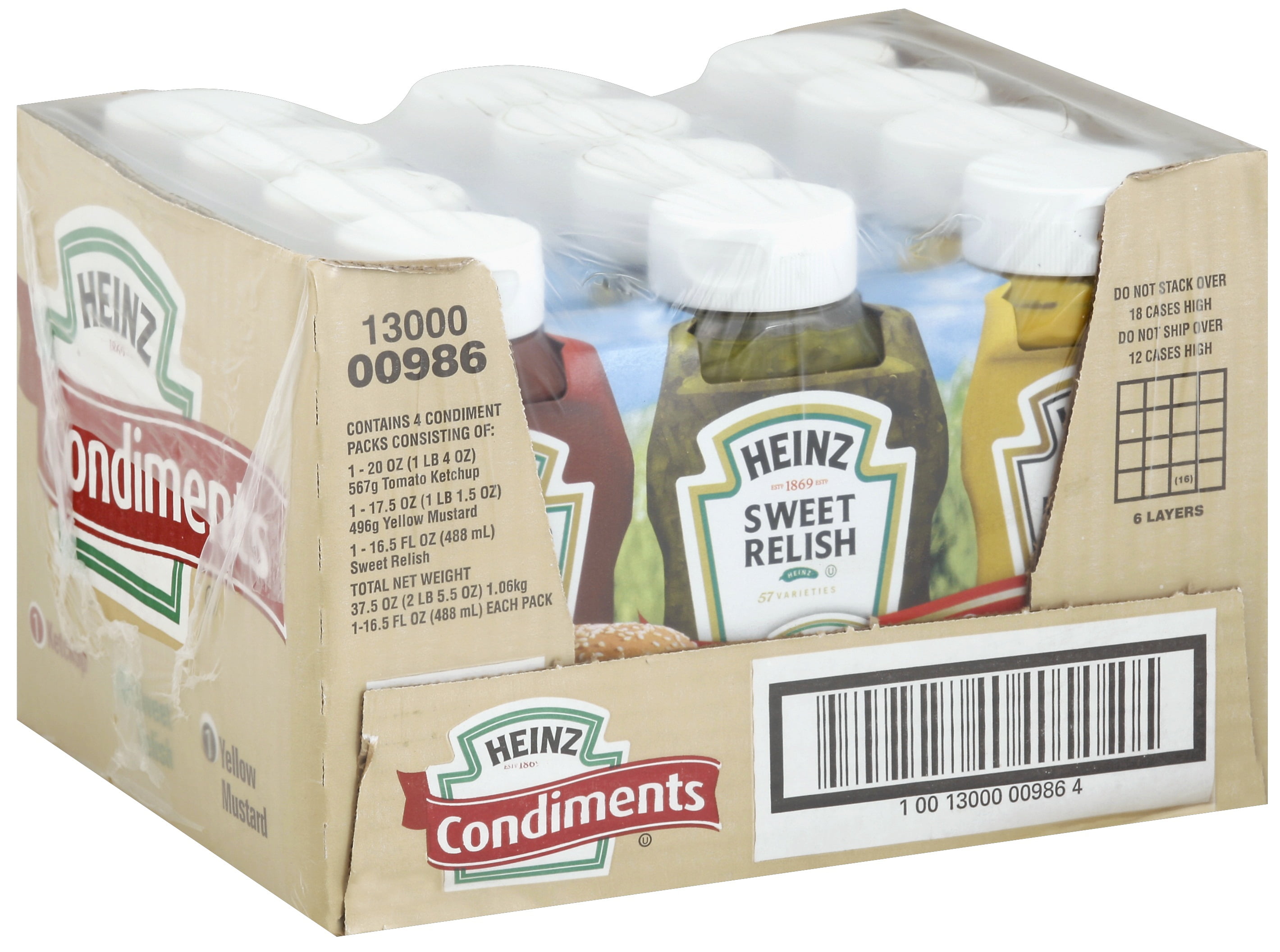 Heinz Picnic Pack Ketchup Relish and Mustard, 3.375 Pound -- 4 per case ...