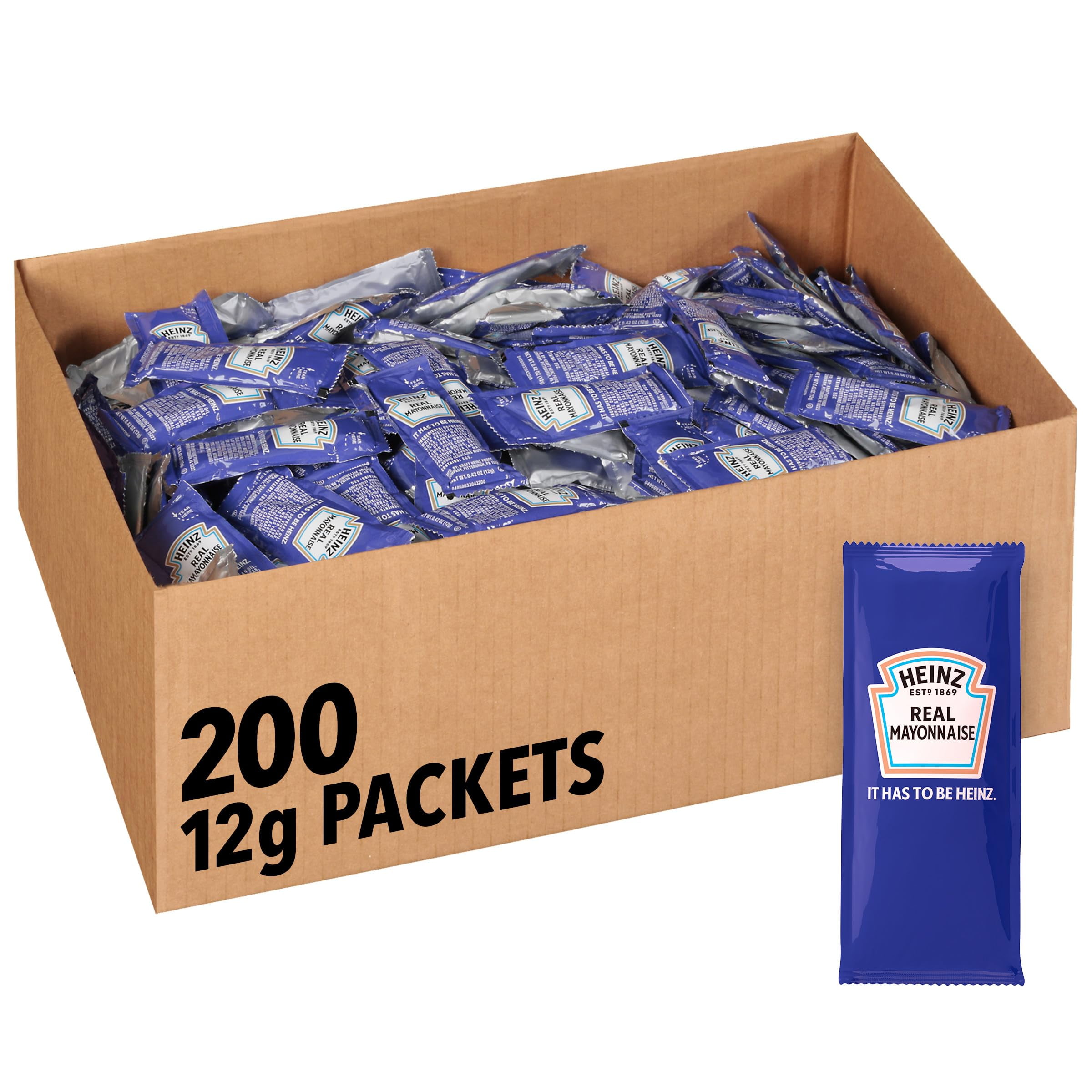 Heinz Real Mayonnaise Single Serve Packet (0.4 Oz Packets, Pack Of 200 ...
