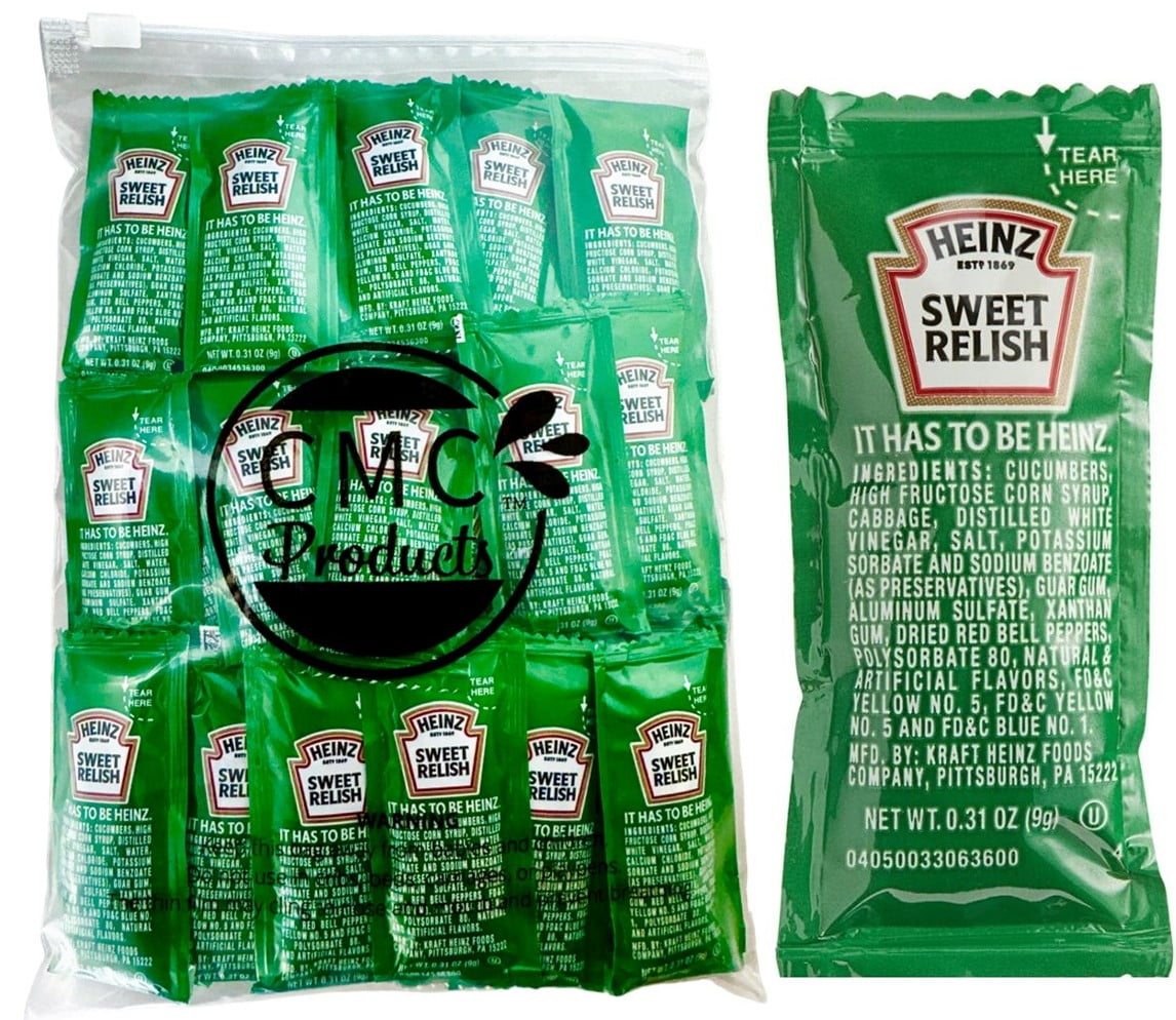 Heinz Relish Packets (9) - 50 Relish Condiment Packs in Custom CMC ...