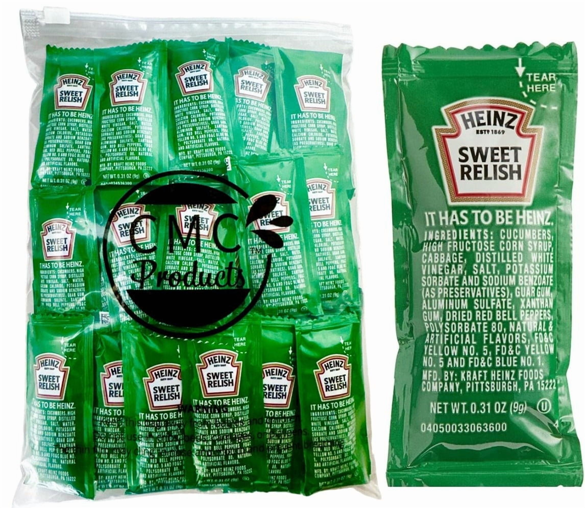 "Heinz Relish Packets, 50 Sweet Condiment Packs, Food Safe Packaging, 6 ...