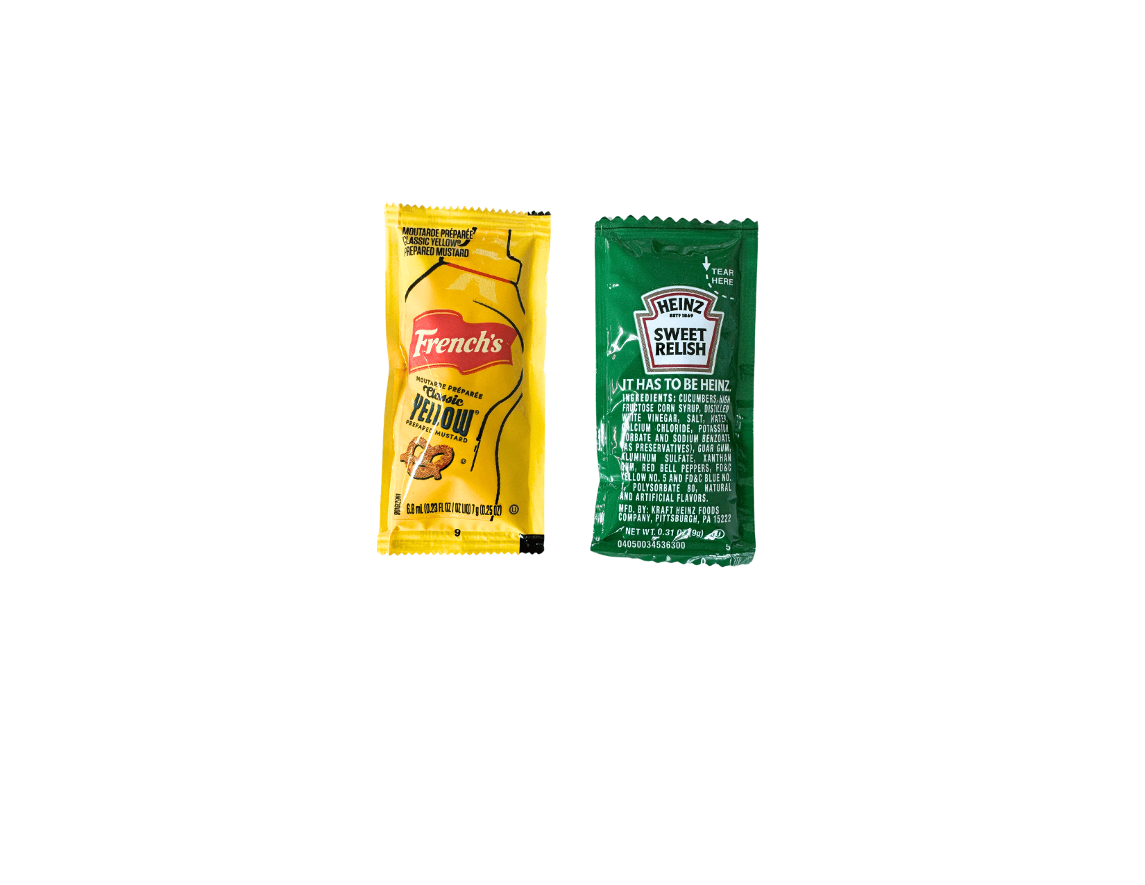 Heinz Relish Packets and French's Mustard Kosher Single Use Packets 10 ...