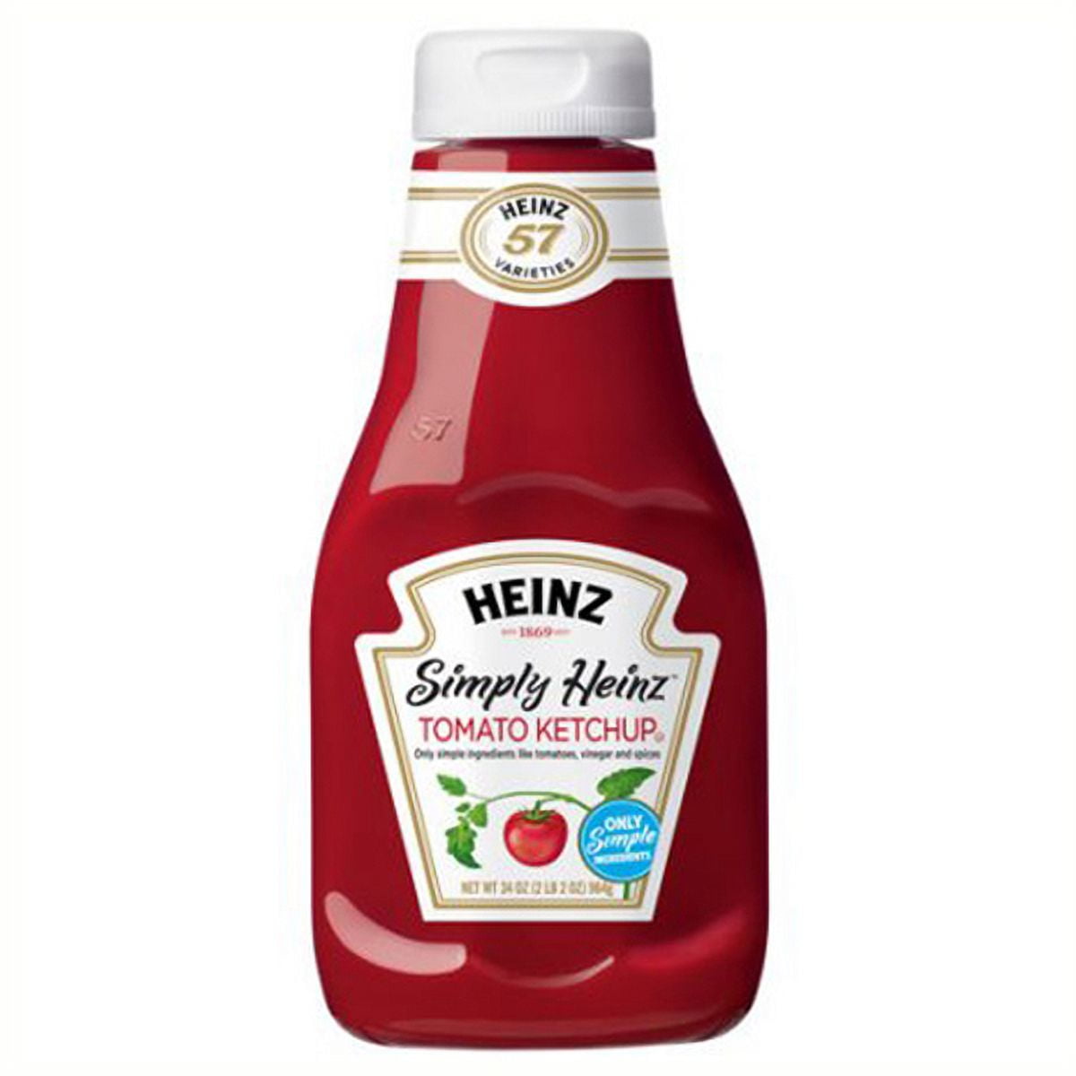 Heinz Simply Heinz Tomato Ketchup 34 oz Plastic Bottles - Single Pack ...