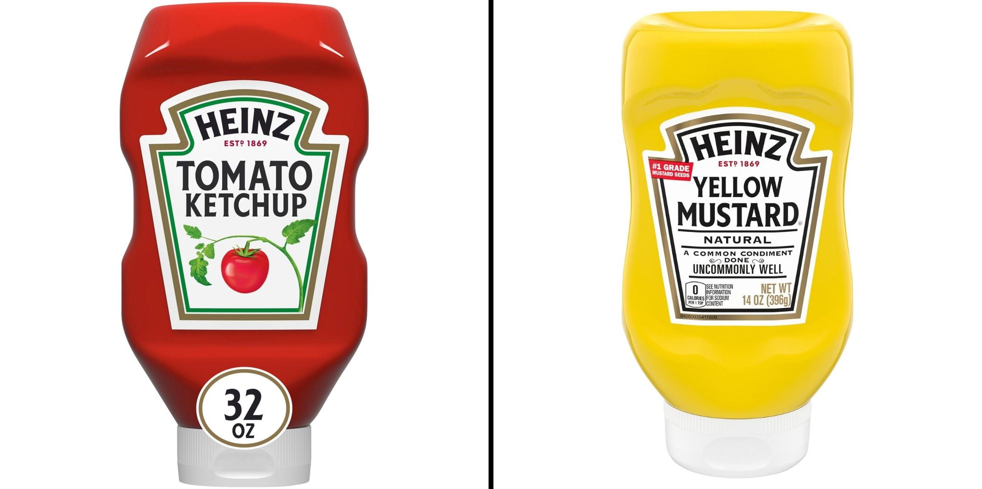 Heinz Tomato Ketchup 32 oz & Yellow Mustard 14 oz - Walmart.com